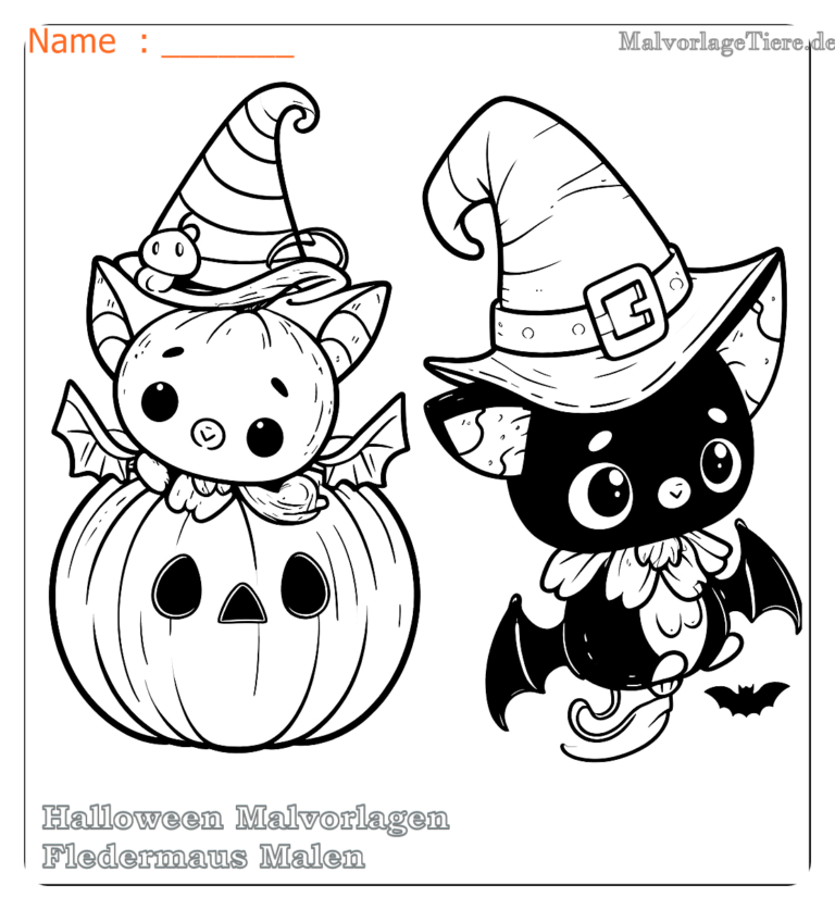 Kreative Halloween Malvorlagen für Kinder Fledermaus Malen – MalvorlageTiere.de
