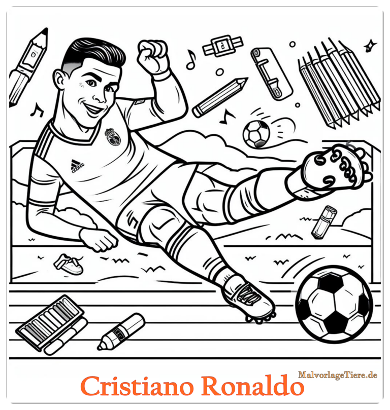 Ronaldo Ausmalbild zum Ausdrucken – Spaß und Kreativität für Kinder ...
